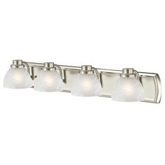 Industrial 4-Light Bathroom Light in Satin Nickel | 1204-09 GL1040C ...